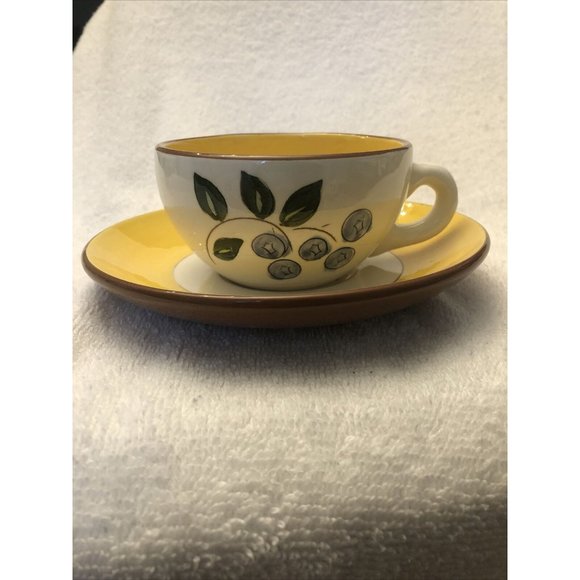 Stangl | Dining | Stangl Pottery Cup And Saucer Blueberry Pattern ...